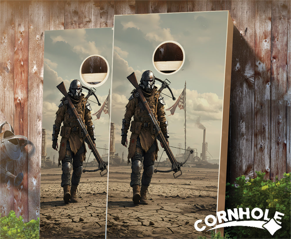 "Apocalypse Armor Crossbow Flag" Cornhole Boards – cornhole.com