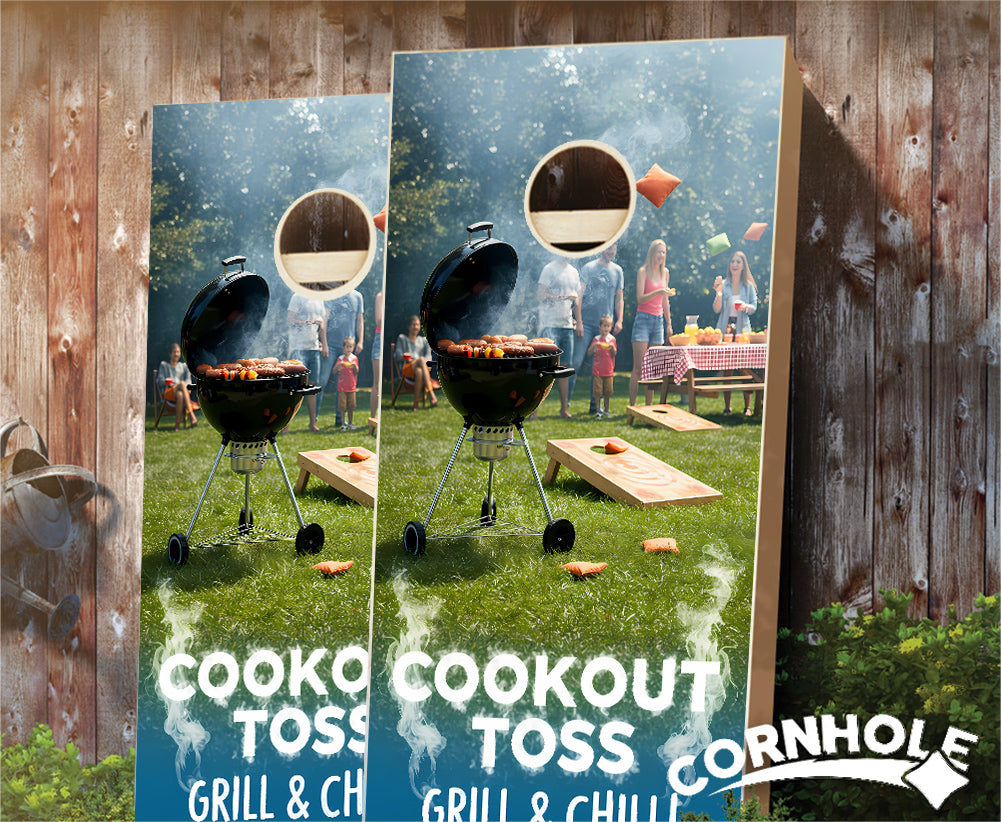 "Cookout - Toss, Grill & Chill" Cornhole Boards – cornhole.com