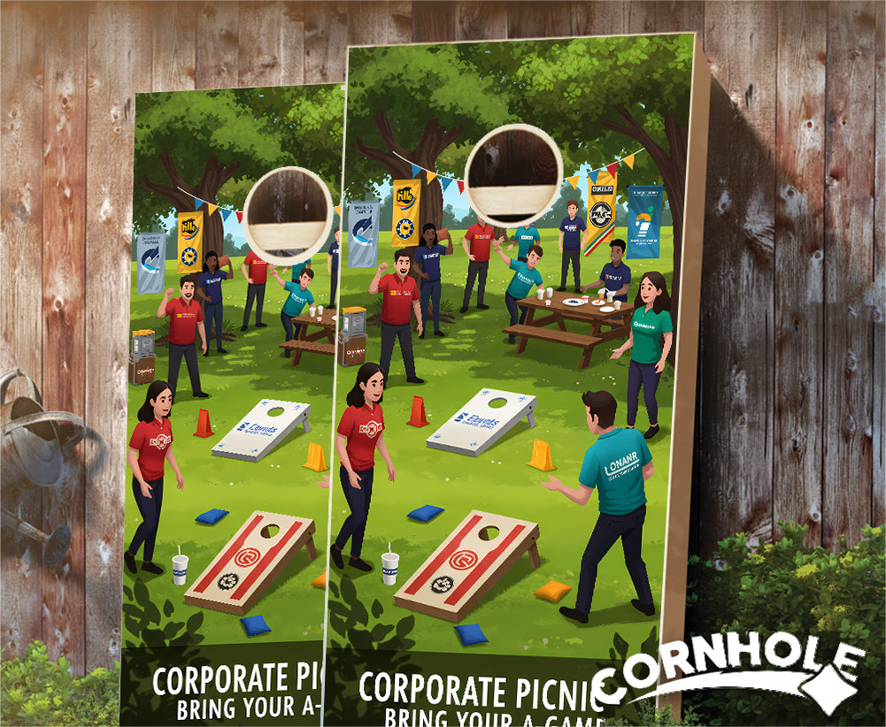 "Corporate Picnic Park - Bring Your A Game" Cornhole Boards – cornhole.com