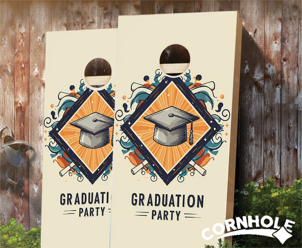 "Graduation Party - Fun Multicolor Warm" Cornhole Boards – cornhole.com