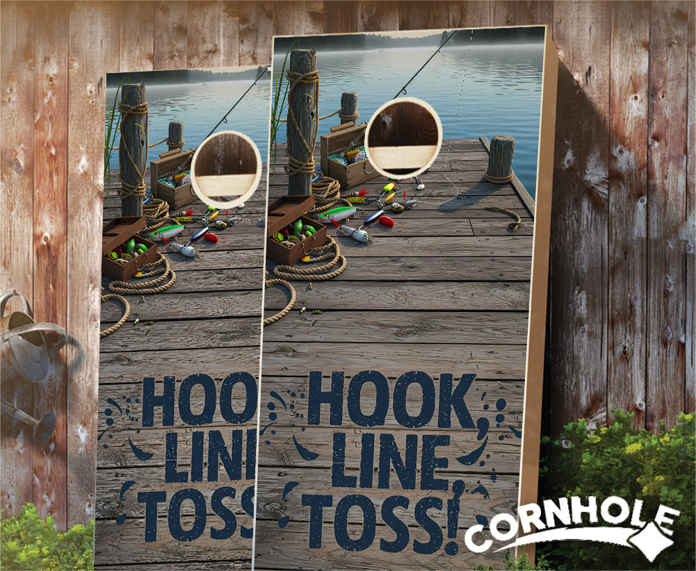 "Hook, Line, Toss! - Fishing" Cornhole Boards – cornhole.com