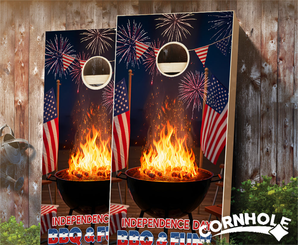"Independence Day - BBQ & Fun" Cornhole Boards – cornhole.com