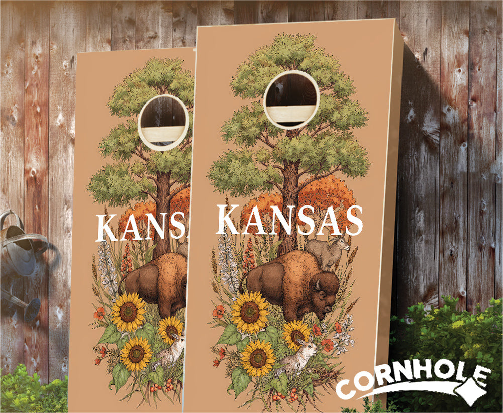 "Kansas - State Illustration Motif " Cornhole Boards – cornhole.com