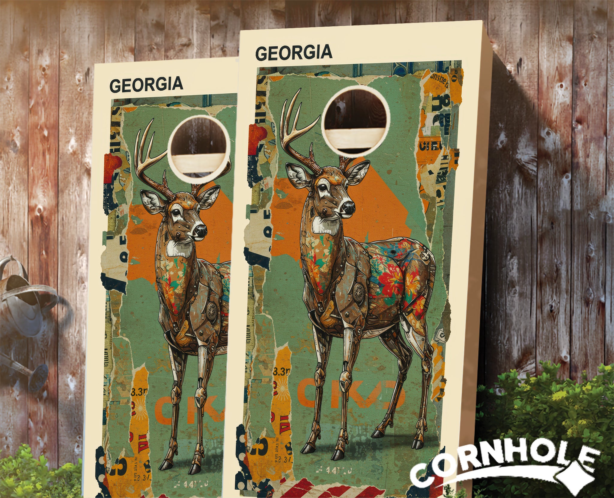 "Georgia - State Mixed Media " Cornhole Boards – cornhole.com
