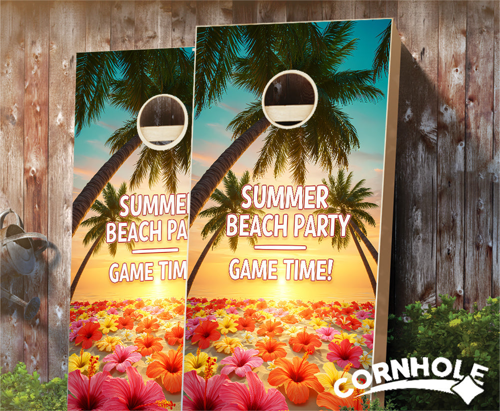 "Summer Beach Party - Game Time" Cornhole Boards – cornhole.com
