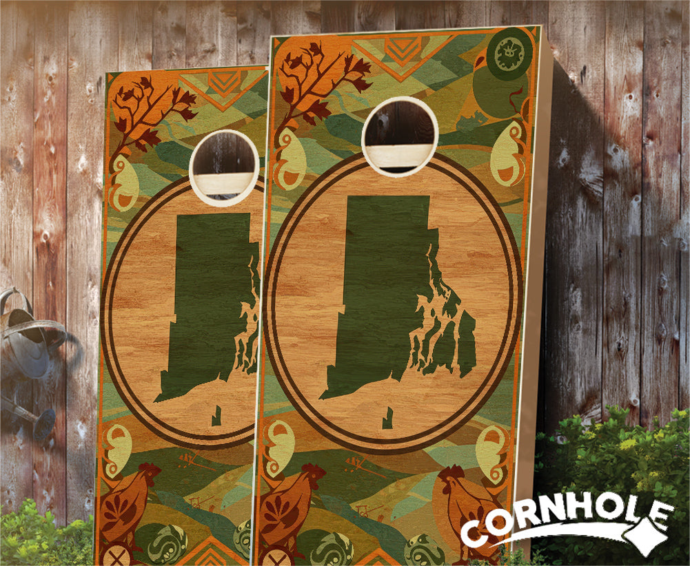 "Rhode Island - State Wood Homage " Cornhole Boards – cornhole.com