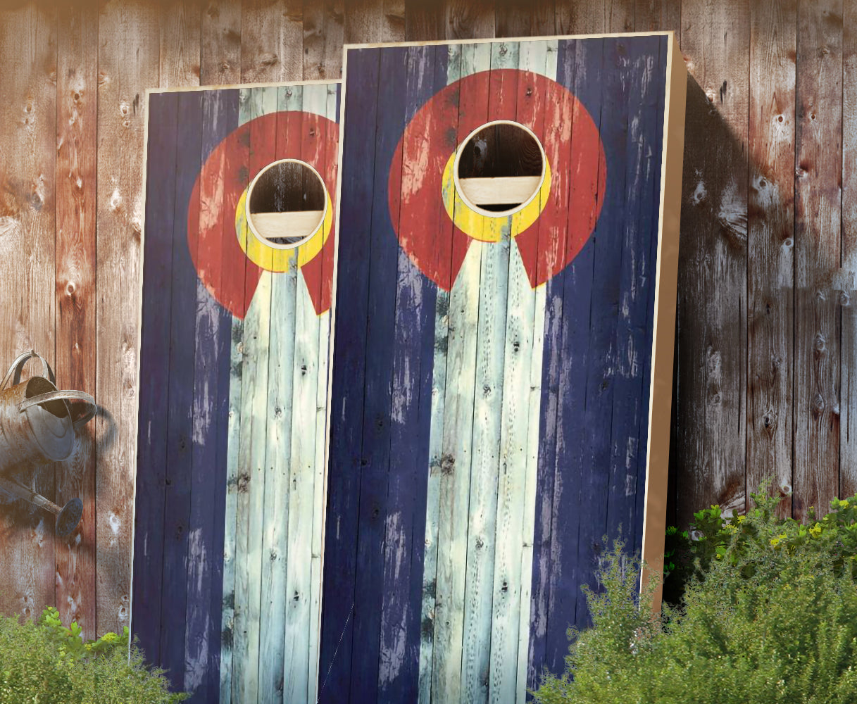 "Colorado Flag Distressed" Cornhole Boards – cornhole.com