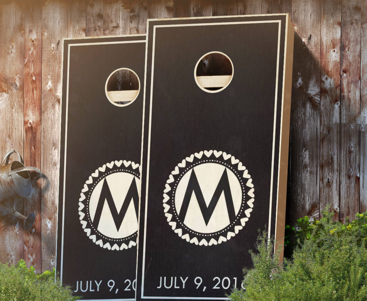 "Circle Monogram" Personalized Wedding Stained Cornhole Boards ...